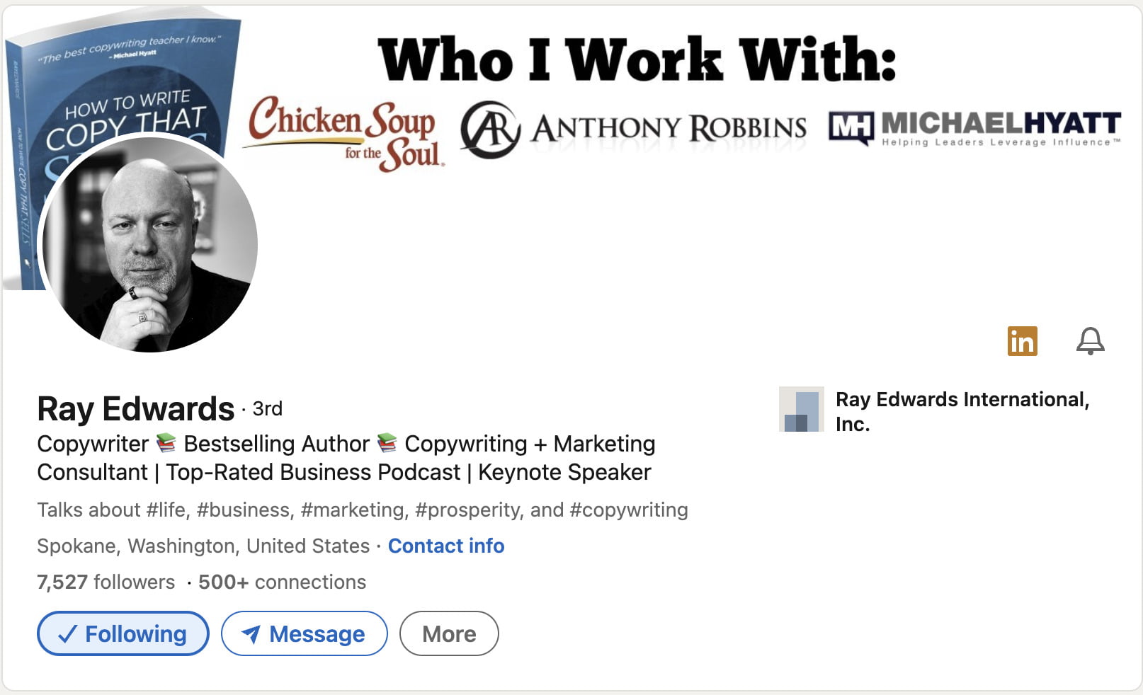 Ray Edwards Copywriter Biography 2025